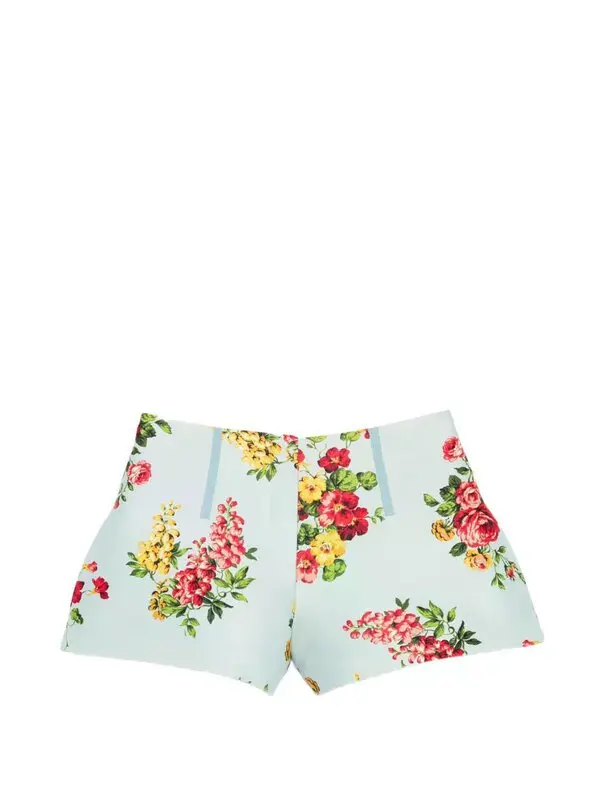 Brandon Maxwell Floral Print Tailored Shorts