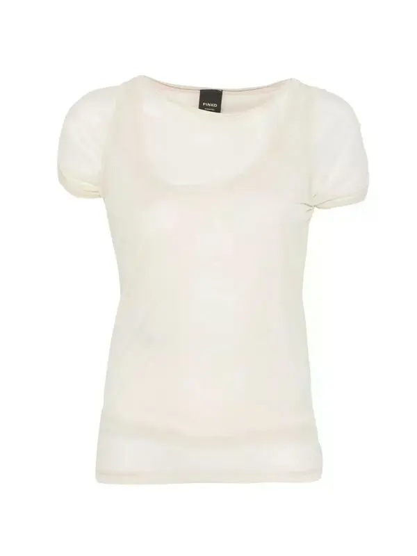 Pinko Layered Effect Short Sleeve T-shirt - Neutrals
