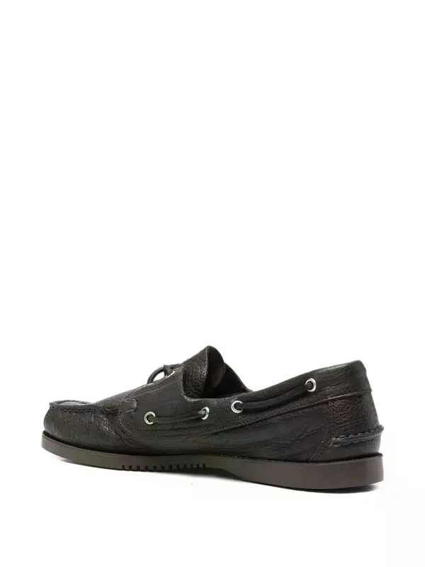 Paraboot Pebbled Leather Boat Shoes