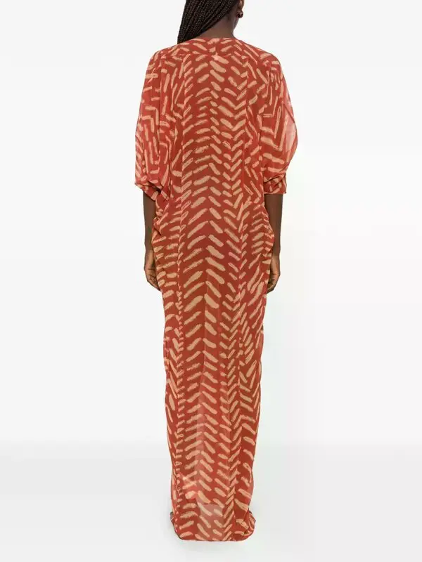 Johanna Ortiz Abstract Pattern Tunic Maxi Dress