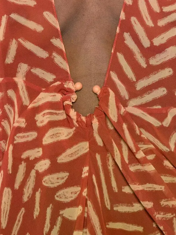 Johanna Ortiz Abstract Pattern Tunic Maxi Dress
