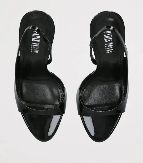 Paris Texas Patent Leather Lidia Slingback Sandals 105 - Black