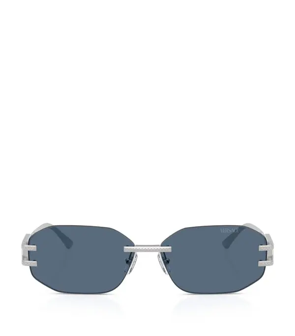 Versace Metal Rimless Sunglasses - Silver