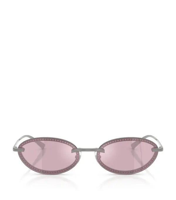 JIMMY CHOO Oval Sunglasses - Silver