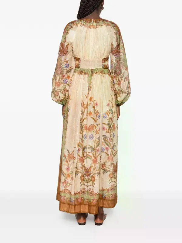 Zimmermann Indra Floral-print Maxi Dress - Neutrals