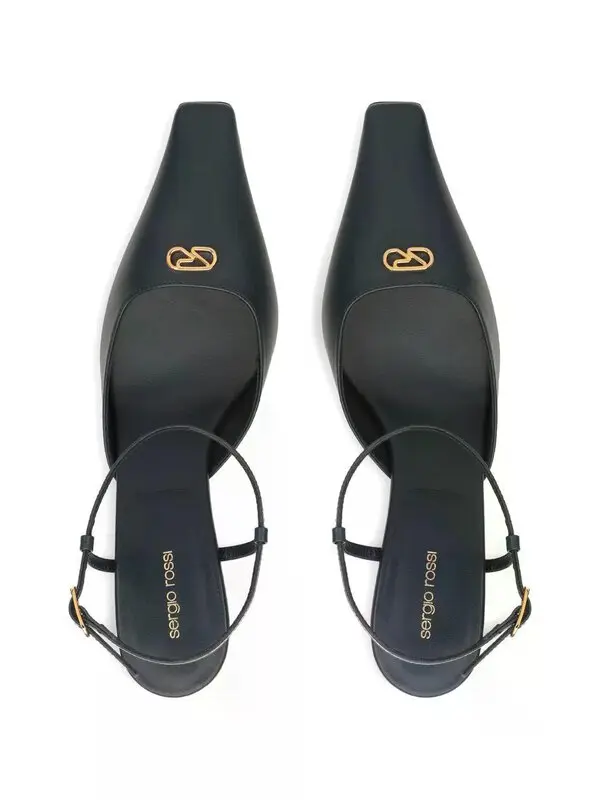 SERGIO ROSSI Logo Plaque Pumps - Blue