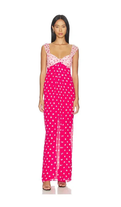 Saloni Chani Long Dress - Pink