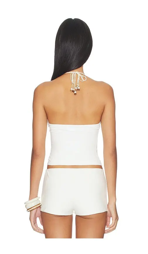Superdown Halter Top With Beaded Twine Strap