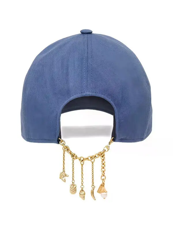 Chloé Charms Logo-embroidered Cotton Baseball Cap - Blue