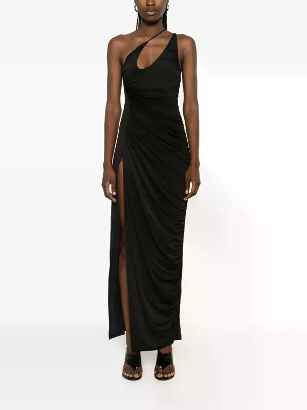 TWENTY FOURHAITCH Arutas Ruched Side-slit Maxi Dress