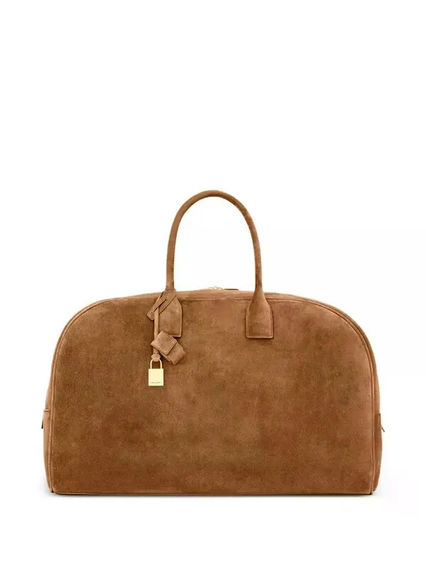 Saint Laurent Large Suede Bowling Duffle Bag