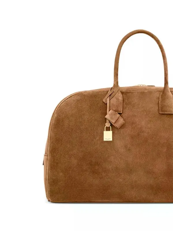 Saint Laurent Large Suede Bowling Duffle Bag