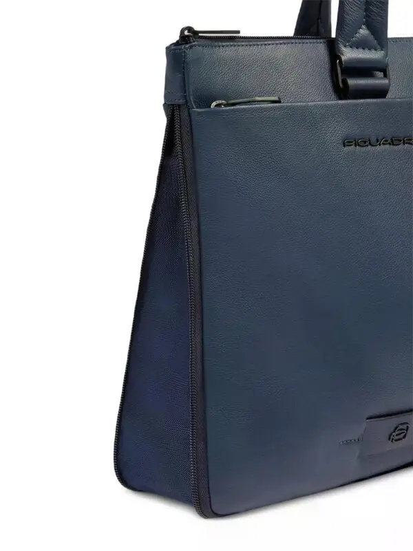 PIQUADRO Shock-absorbing Leather Laptop Bag