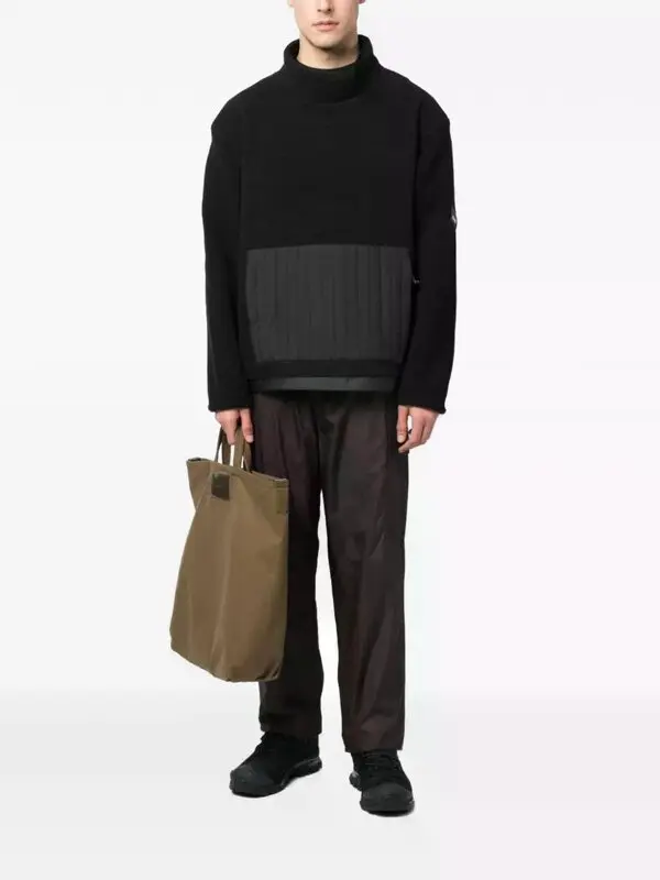 Rains High-neck Fleece Sweatshirt With Quilted Panel
