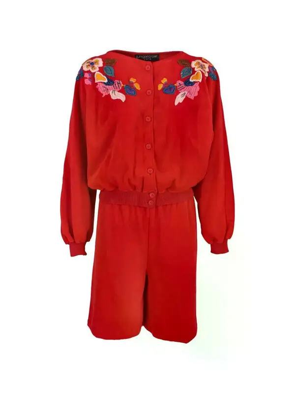Emanuel Ungaro Embroidered Jacket And Shorts Set - Red