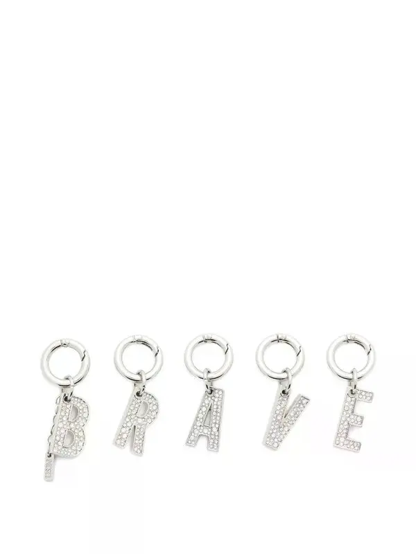DIESEL® Crystal-embellished Letter Charms - Silver