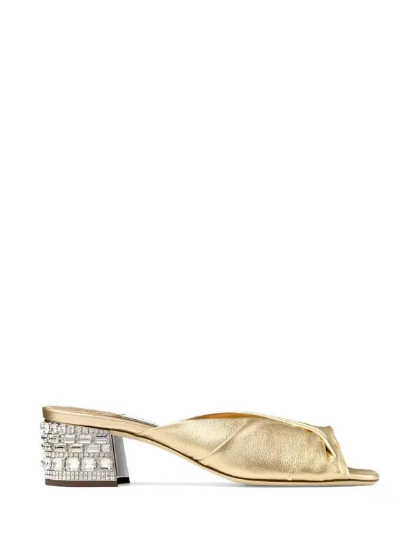 JIMMY CHOO Mala Crystal-embellished Sandals - Gold