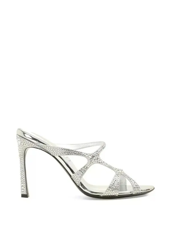 SERGIO ROSSI Crystal-embellished Stiletto Sandals - Silver