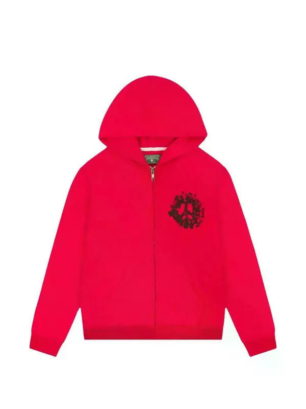 DENIM TEARS Zip-up Hoodie With Graphic Print - Red
