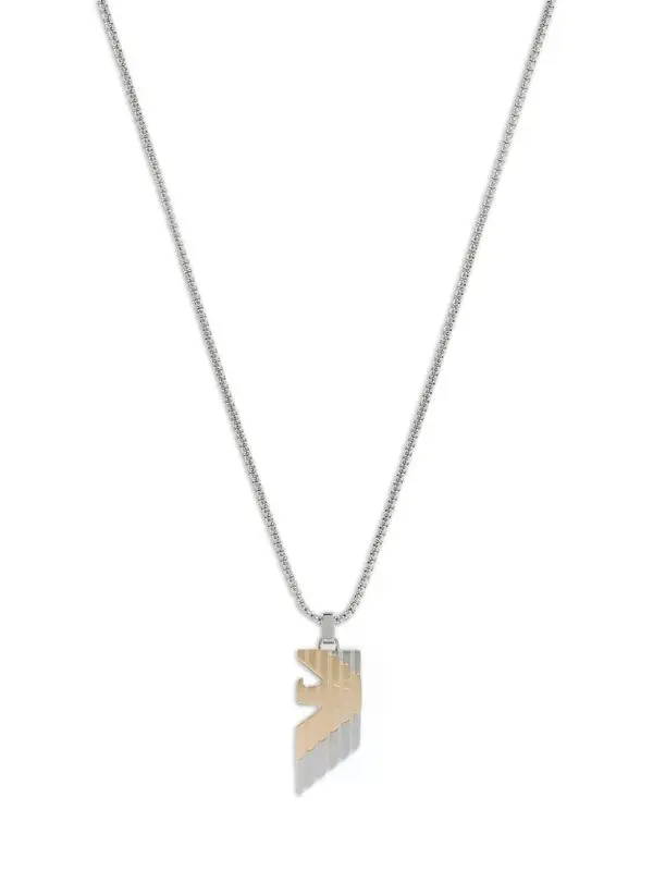 Emporio Armani Logo Pendant Necklace - Silver