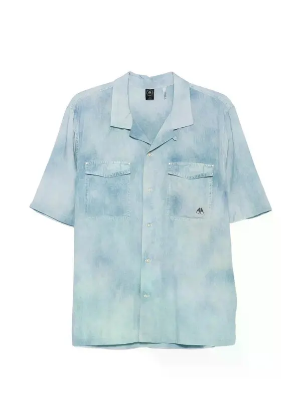 Moose Knuckles Denim-print Short-sleeve Shirt