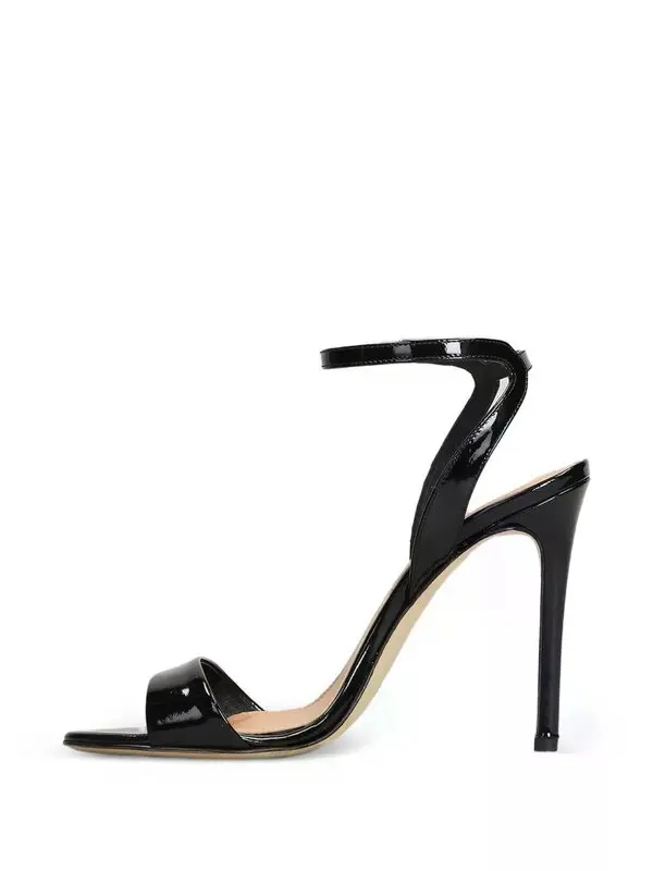 THE SELLER Patent Leather Ankle Strap Sandals With Stiletto Heel