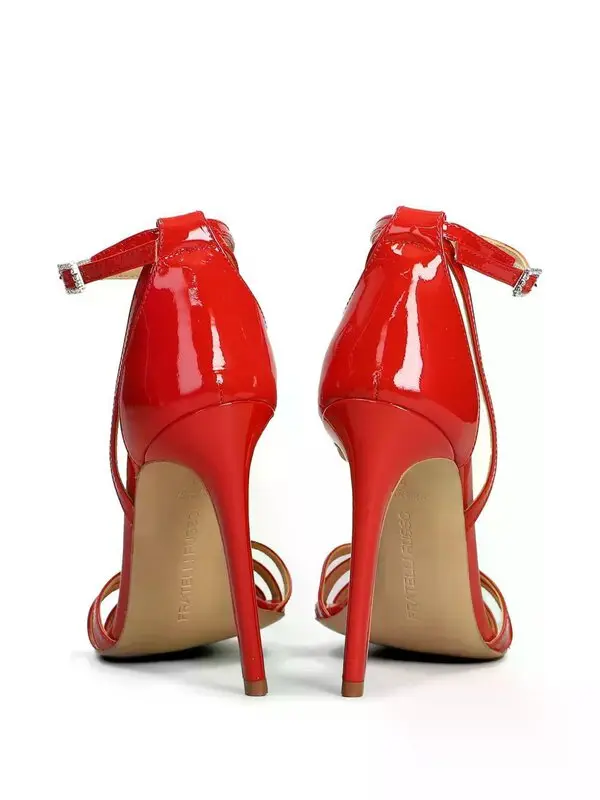 FRATELLI RUSSO Patent Leather Crossover Strap Sandals - Red