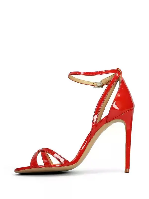 FRATELLI RUSSO Patent Leather Crossover Strap Sandals - Red