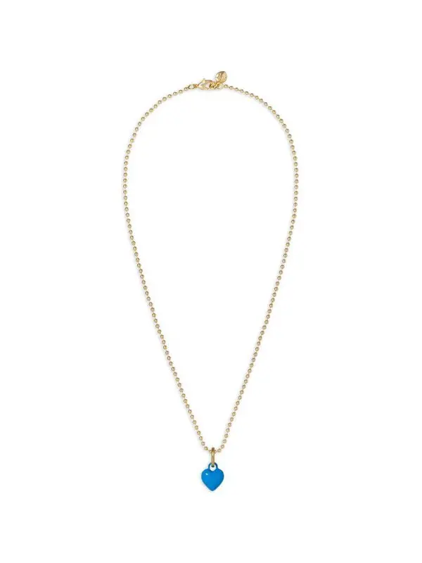 ROXANNE ASSOULIN Tone Ball Chain Heart Pendant Necklace - Gold