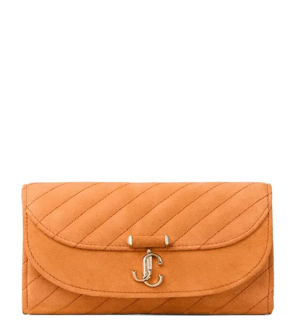 JIMMY CHOO Curve Leather Chain Wallet - Orange