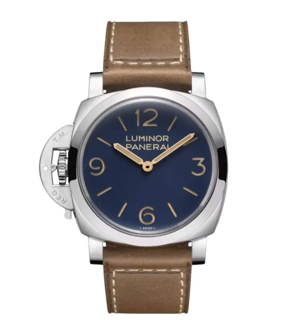 Panerai Luminor Destro Stainless Steel Watch - Blue
