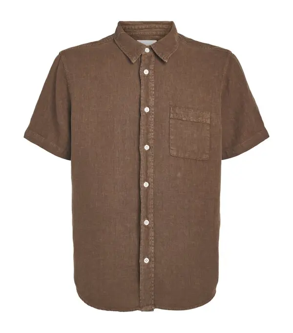 Citizens Of Humanity Linen Short-sleeve Cairo Shirt - Brown