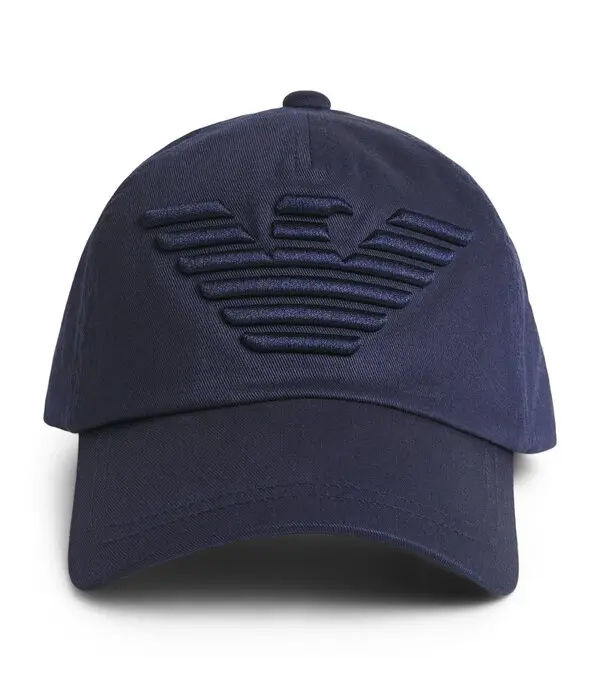 Emporio Armani Cotton Eagle Baseball Cap - Blue