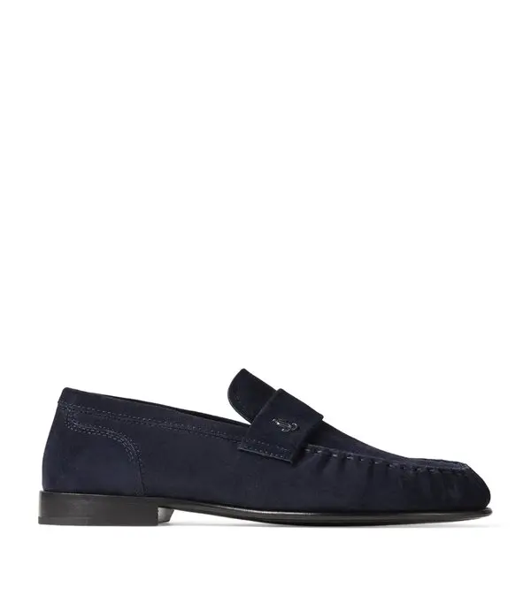 JIMMY CHOO Ellis Suede Loafers - Blue