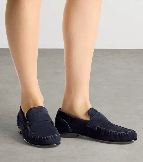 JIMMY CHOO Ellis Suede Loafers - Blue