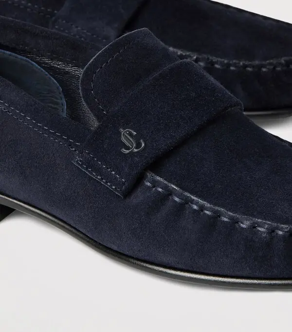 JIMMY CHOO Ellis Suede Loafers - Blue