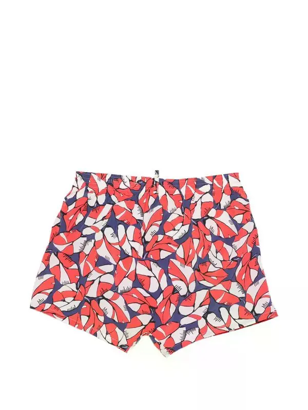 Dsquared2 Leaf Print Logo Swim Shorts