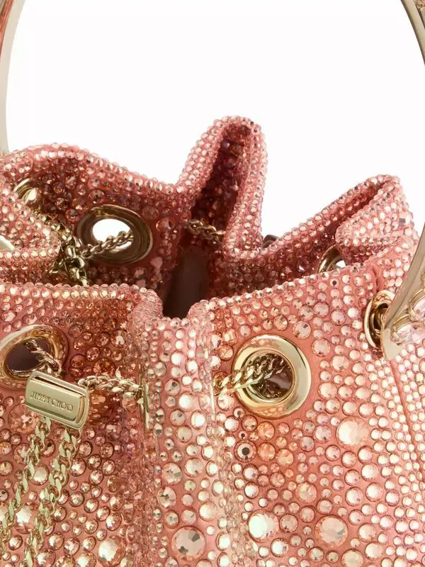 JIMMY CHOO Crystal-embellished Bucket Bag