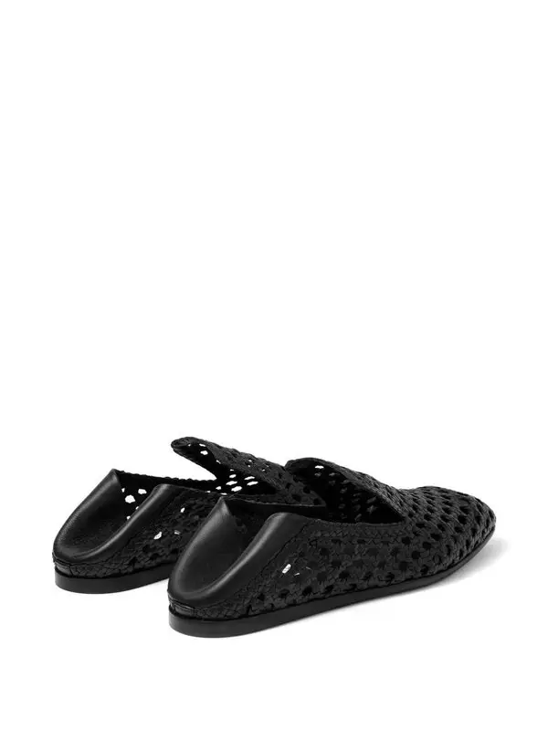 JIMMY CHOO Eliot Woven Leather Slippers