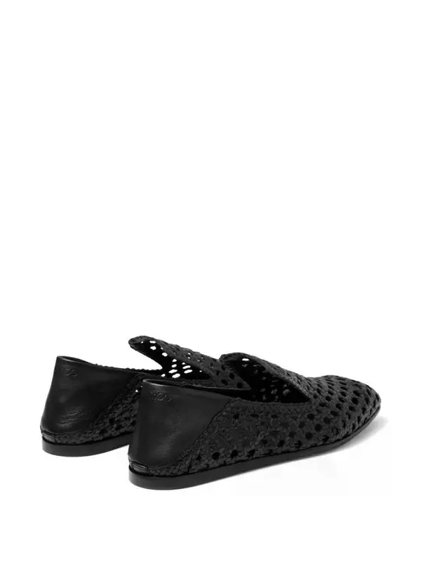 JIMMY CHOO Eliot Woven Leather Slippers