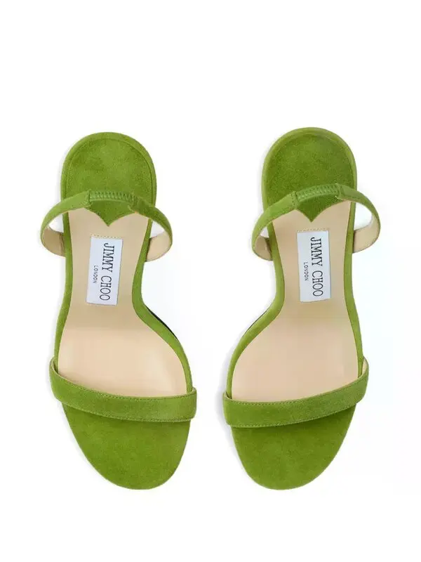 JIMMY CHOO Suede Stiletto Heel Sandals - Green