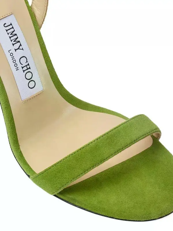 JIMMY CHOO Suede Stiletto Heel Sandals - Green