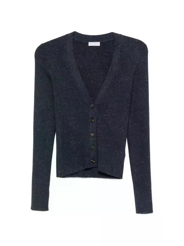 Brunello Cucinelli Ribbed-knit Sequin-embellished Cardigan