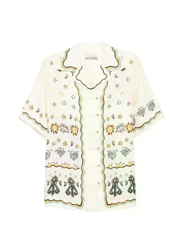 ALEMAIS Alémais Graphic Print Shirt - Neutrals