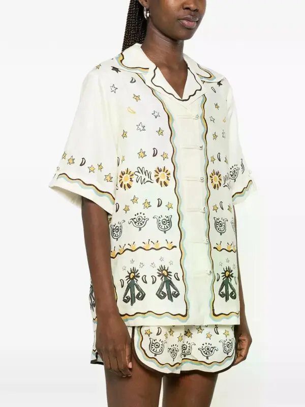 ALEMAIS Alémais Graphic Print Shirt - Neutrals
