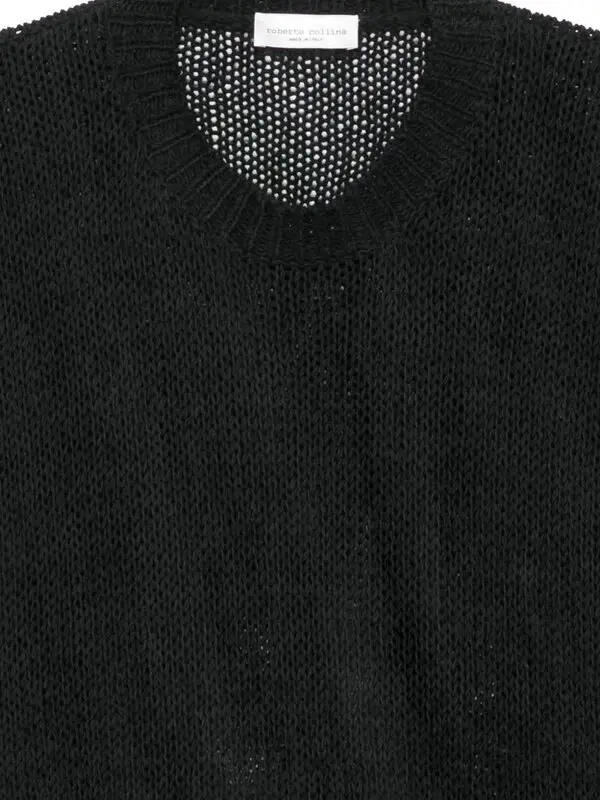 ROBERTO COLLINA Open-knit Short-sleeve Sweater