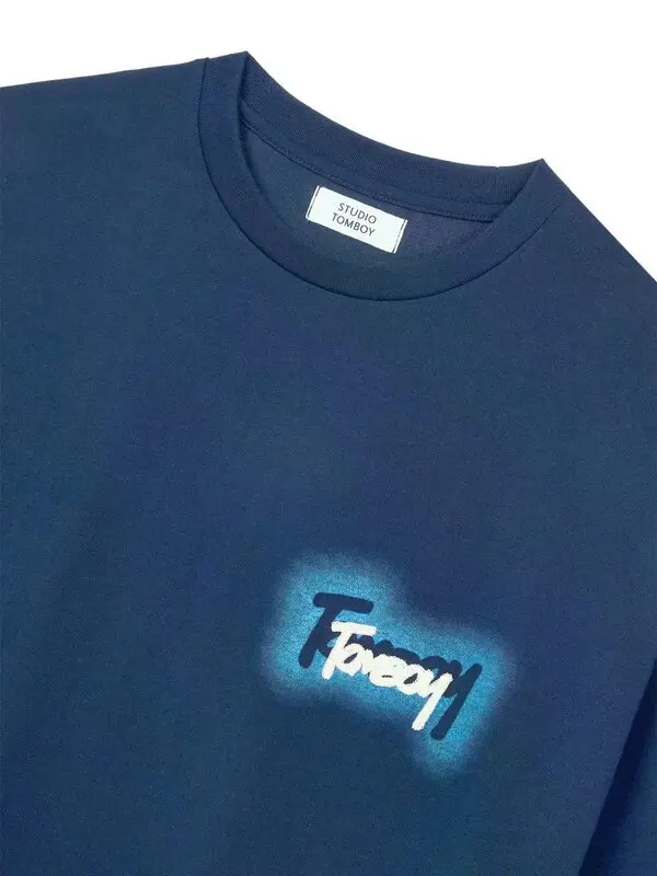 STUDIO TOMBOY Graffiti-logo T-shirt - Blue