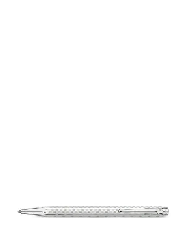 CARAN D'ACHE Check-patterned Ballpoint Pen - Silver