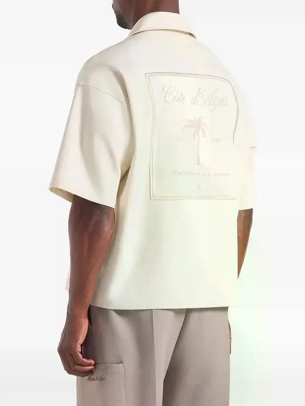 Manière De Voir Embroidered Textured Boxy Shirt - Neutrals