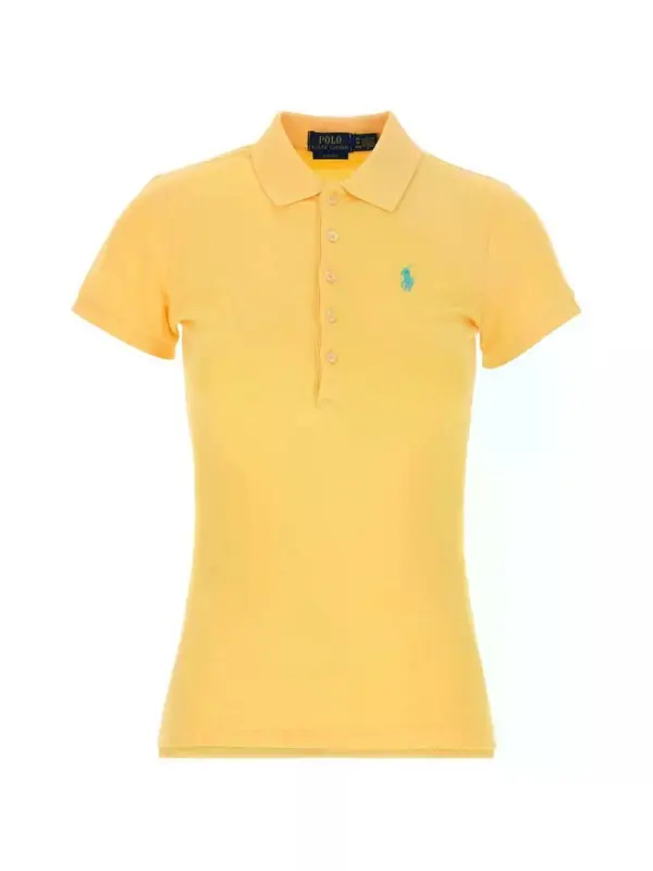 Polo Ralph Lauren Embroidered Logo Slim Fit Polo Shirt - Yellow